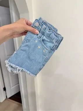Old Navy | Bottoms | Old Navy Light Blue Denim Daisy Embroidered Kids ...